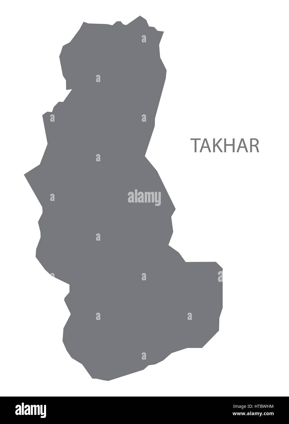 Takhar Afghanistan map grey illustration silhouette Stock Vector Image ...