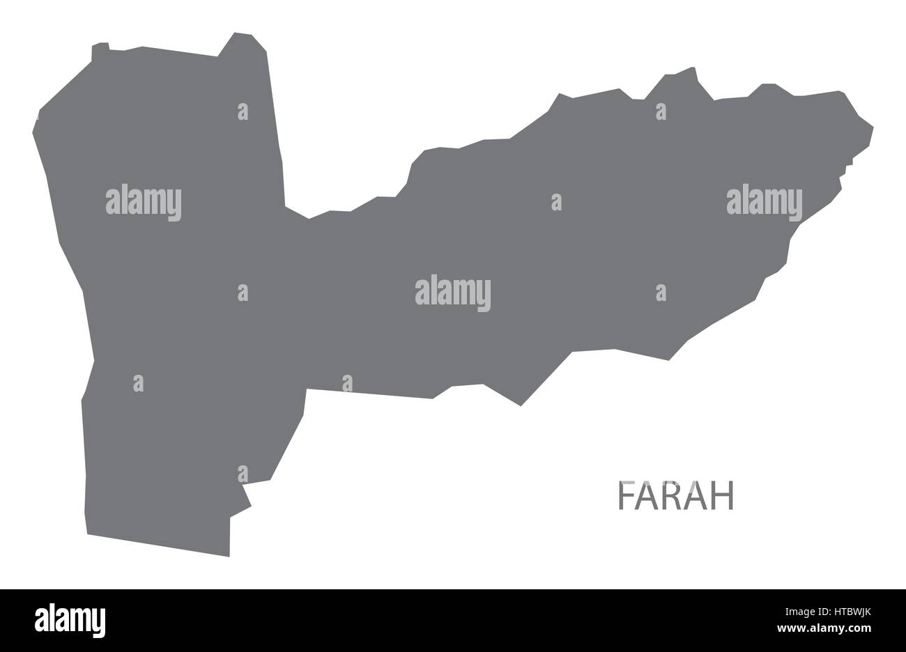 Farah Afghanistan map grey illustration silhouette Stock Vector Image ...