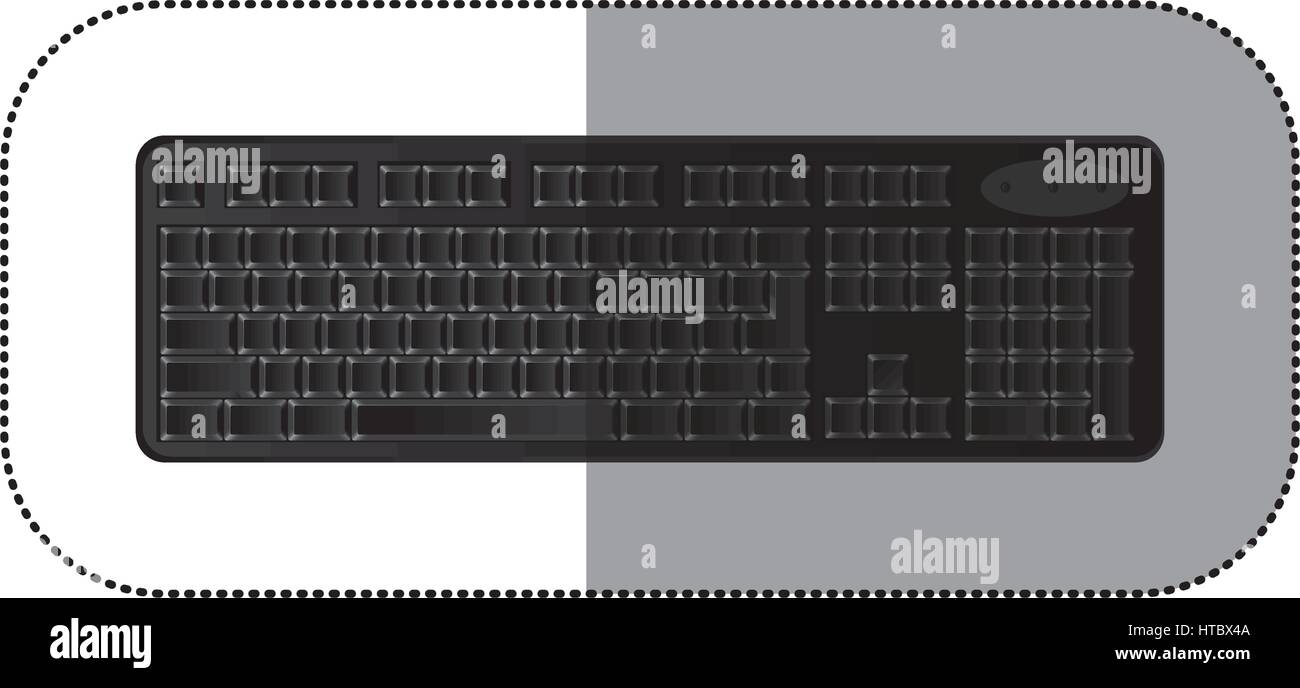 black computer keyboard icon, vector illustraction design Stock Vector ...