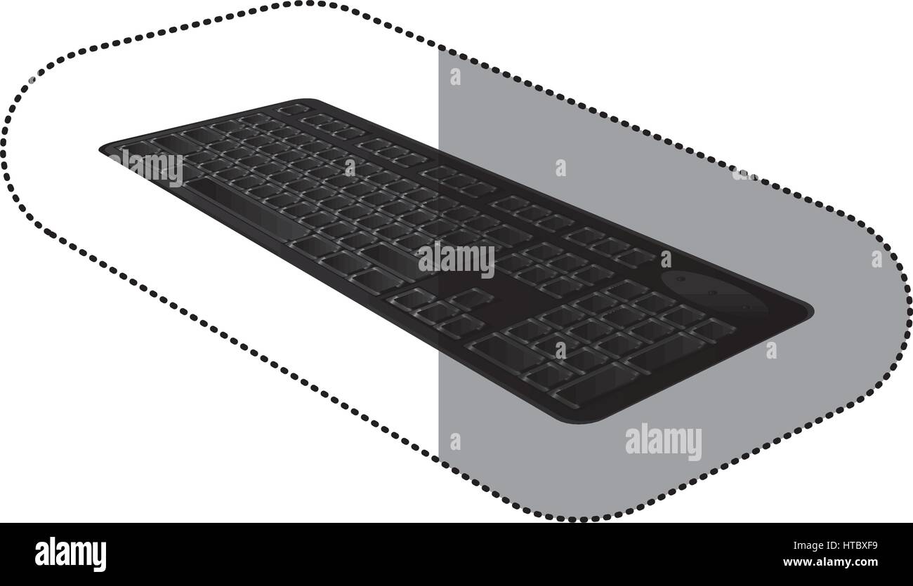 black computer keyboard icon, vector illustraction design Stock Vector ...