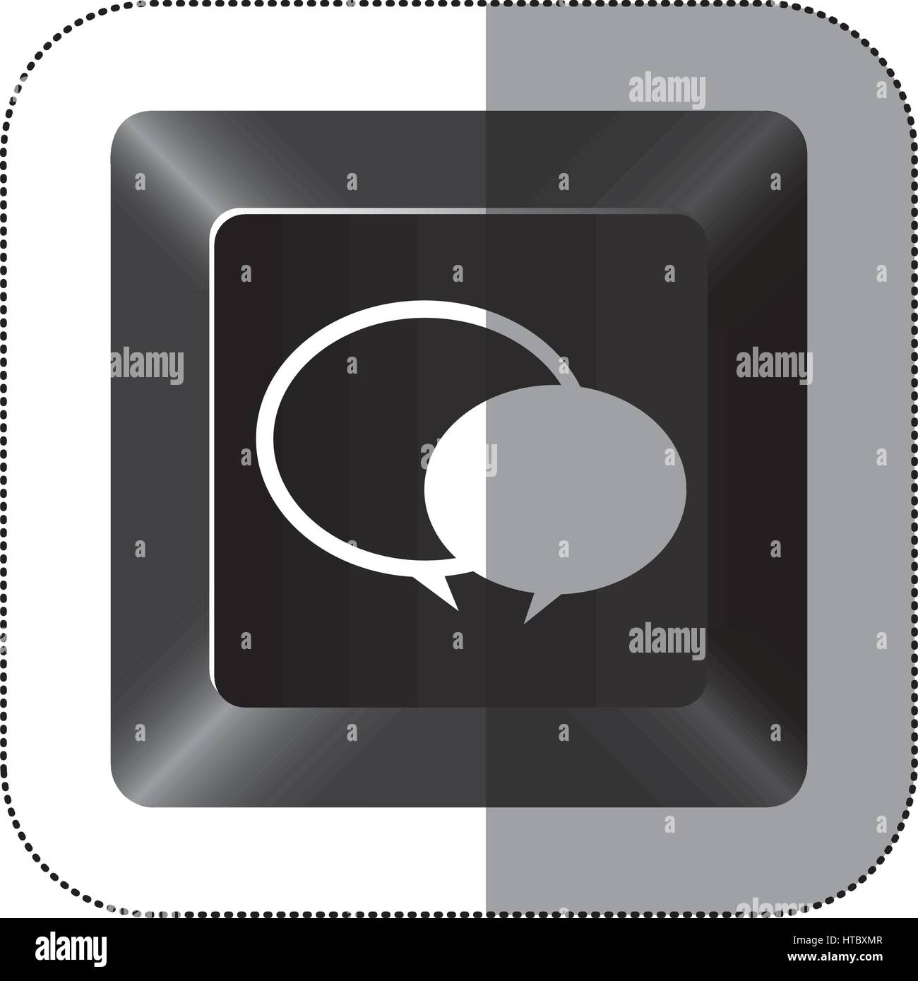 black button round chat bubbles icon, vector illustraction design Stock ...