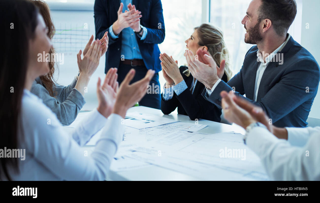 Happy business colleagues celebrating successful business year Stock ... Happy business colleagues celebrating successful business year Stock ...