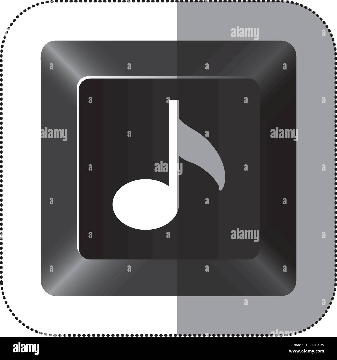 black button music icon, vector illustraction design Stock Vector Image ...