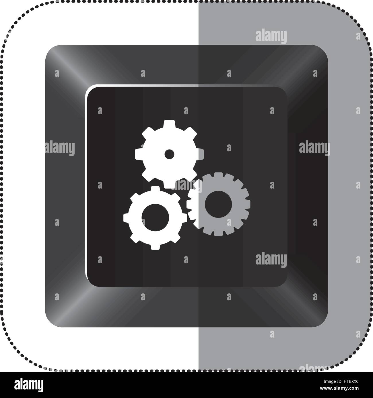 black button gear icon, vector illustraction design Stock Vector Image ...