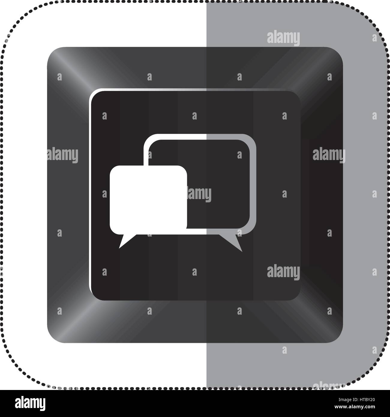 black button square bubble icon, vector illustraction design Stock ...