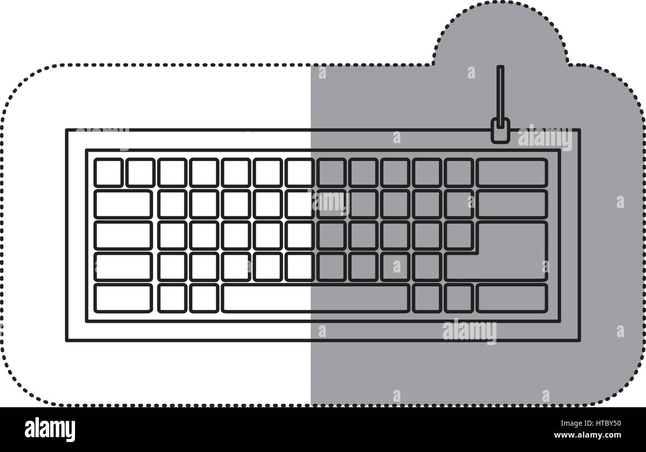 silhouette computer keyboard icon, vector illustraction design Stock ...