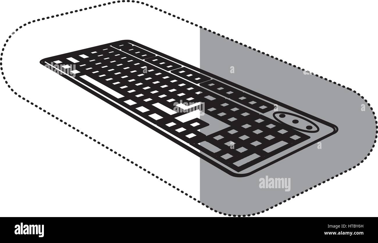 contour computer keyboard icon, vector illustraction design Stock ...