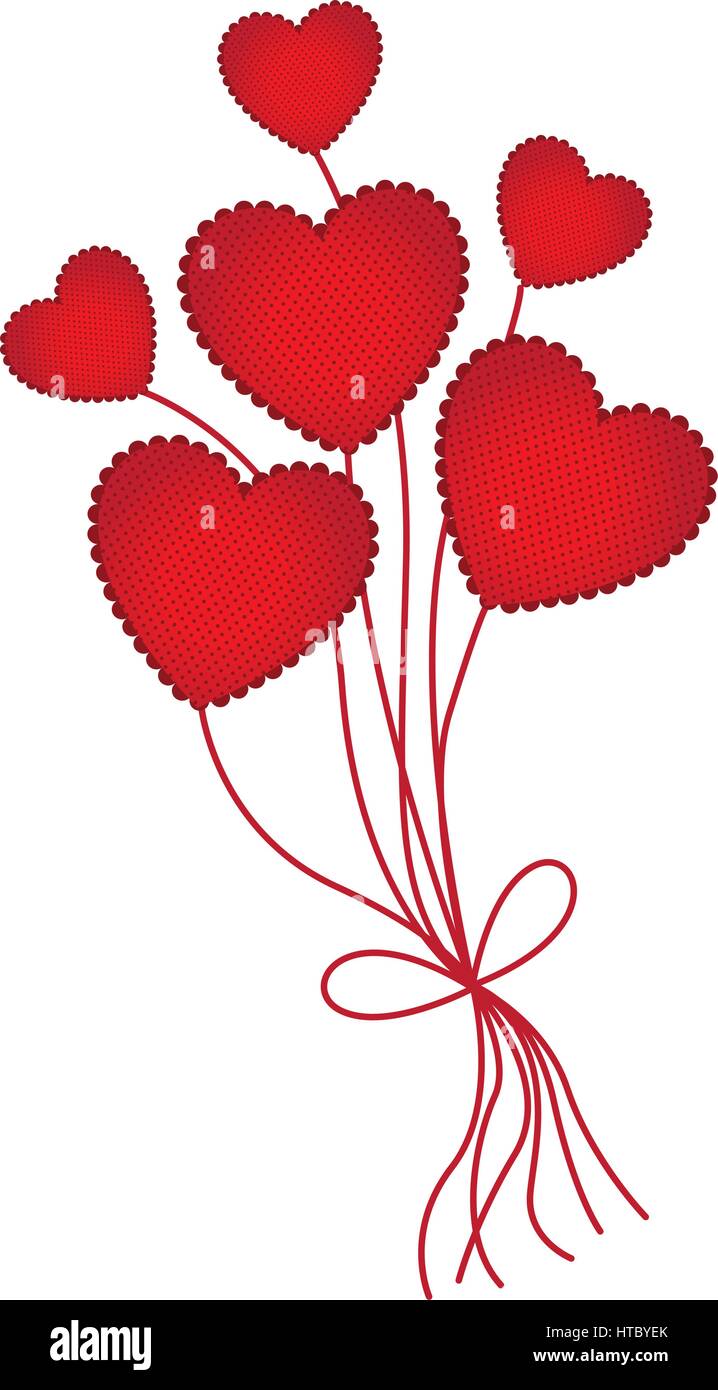 red heart balloons icon, vector illustraction design Stock Vector Image ...