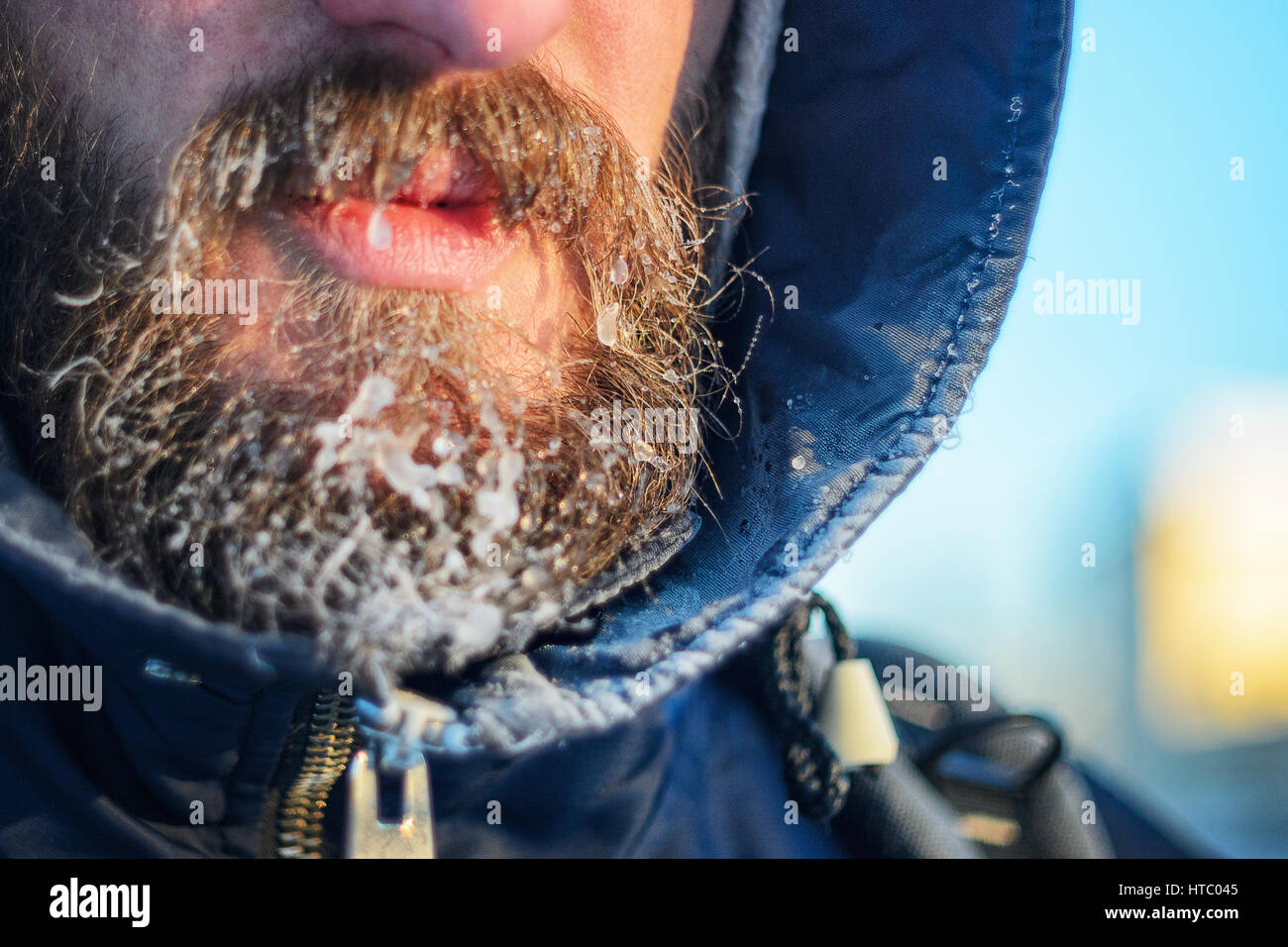 Close up frozen mans face hi-res stock photography and images - Alamy