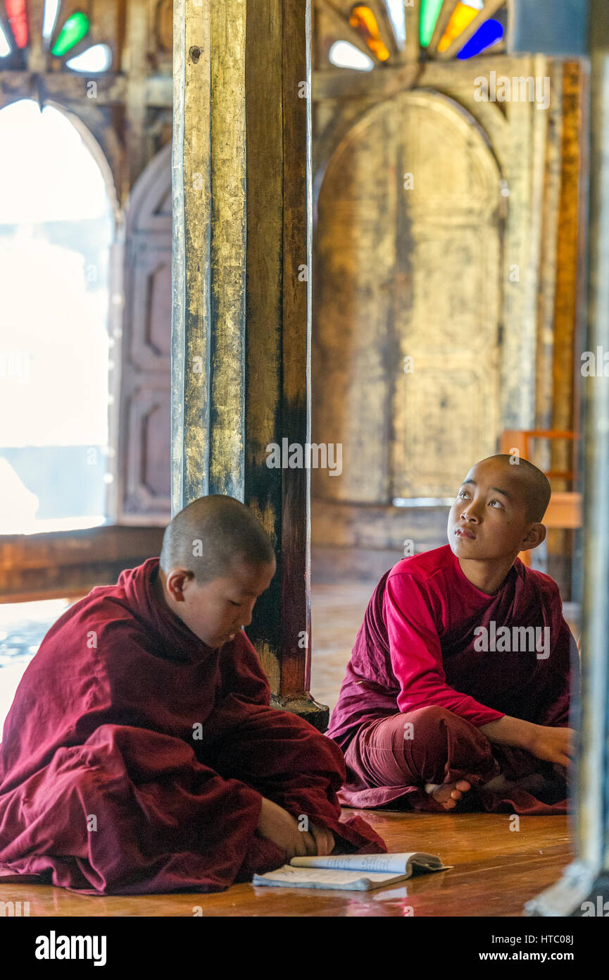 Myanmar. Nyaung Shwe. Shan state. The Shwe Yan Pyay monastery (Or The palace of the mirrors ...
