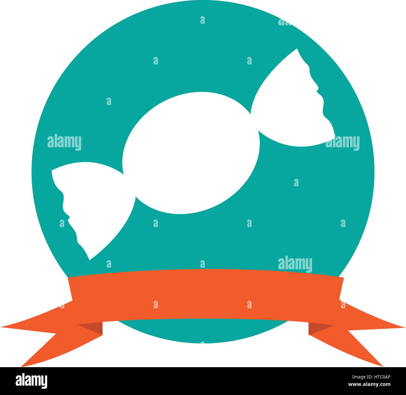 colorful circular frame with ribbon and candy vector illustration Stock ...