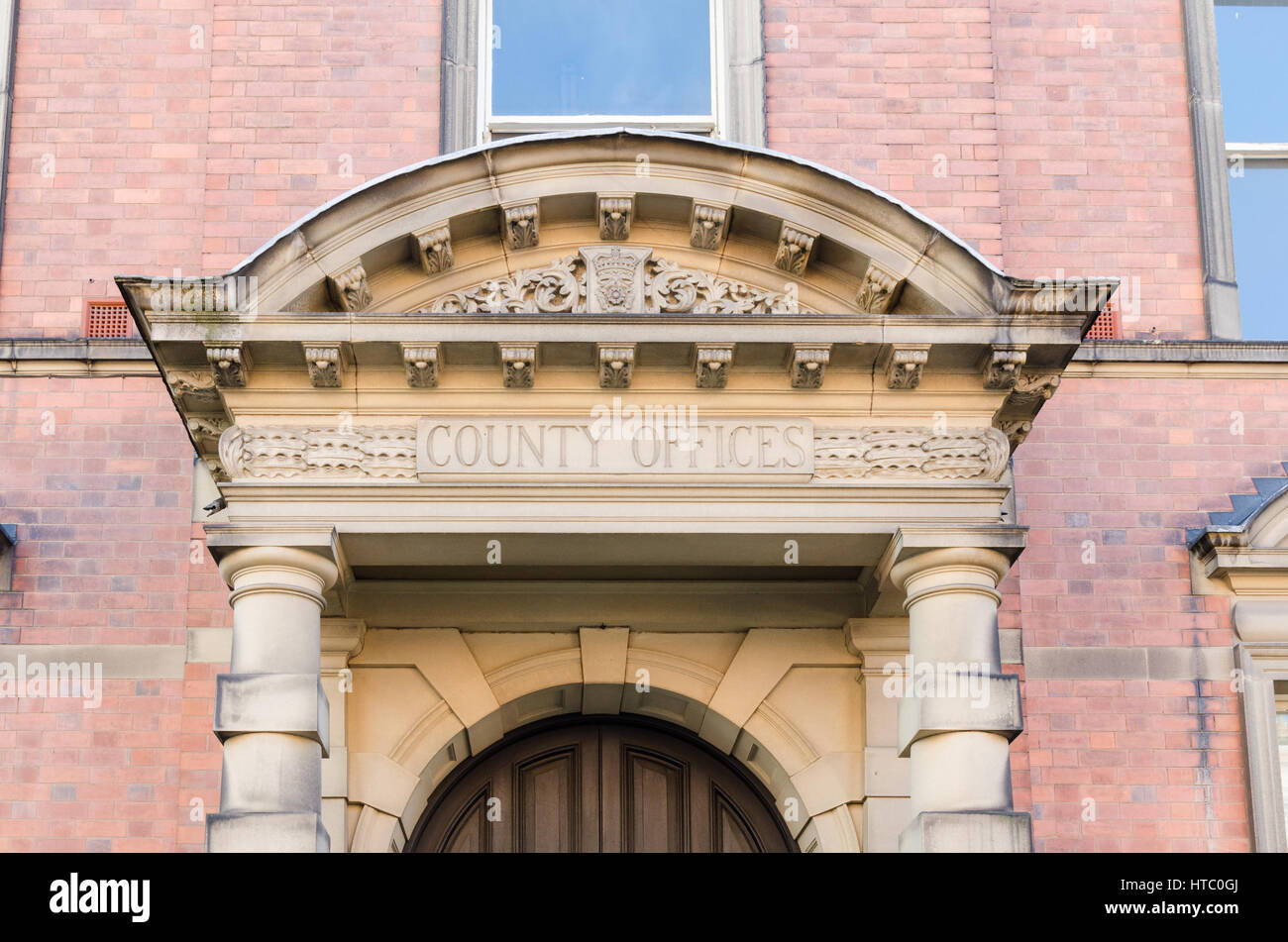 Impressive entrance to the old County Offices in St Mary's Gate, Derby ...