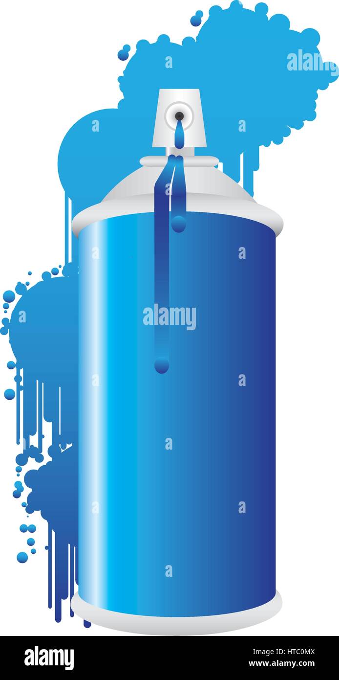 aerosol spray metal with smoke blue paint Stock Vector Image & Art - Alamy