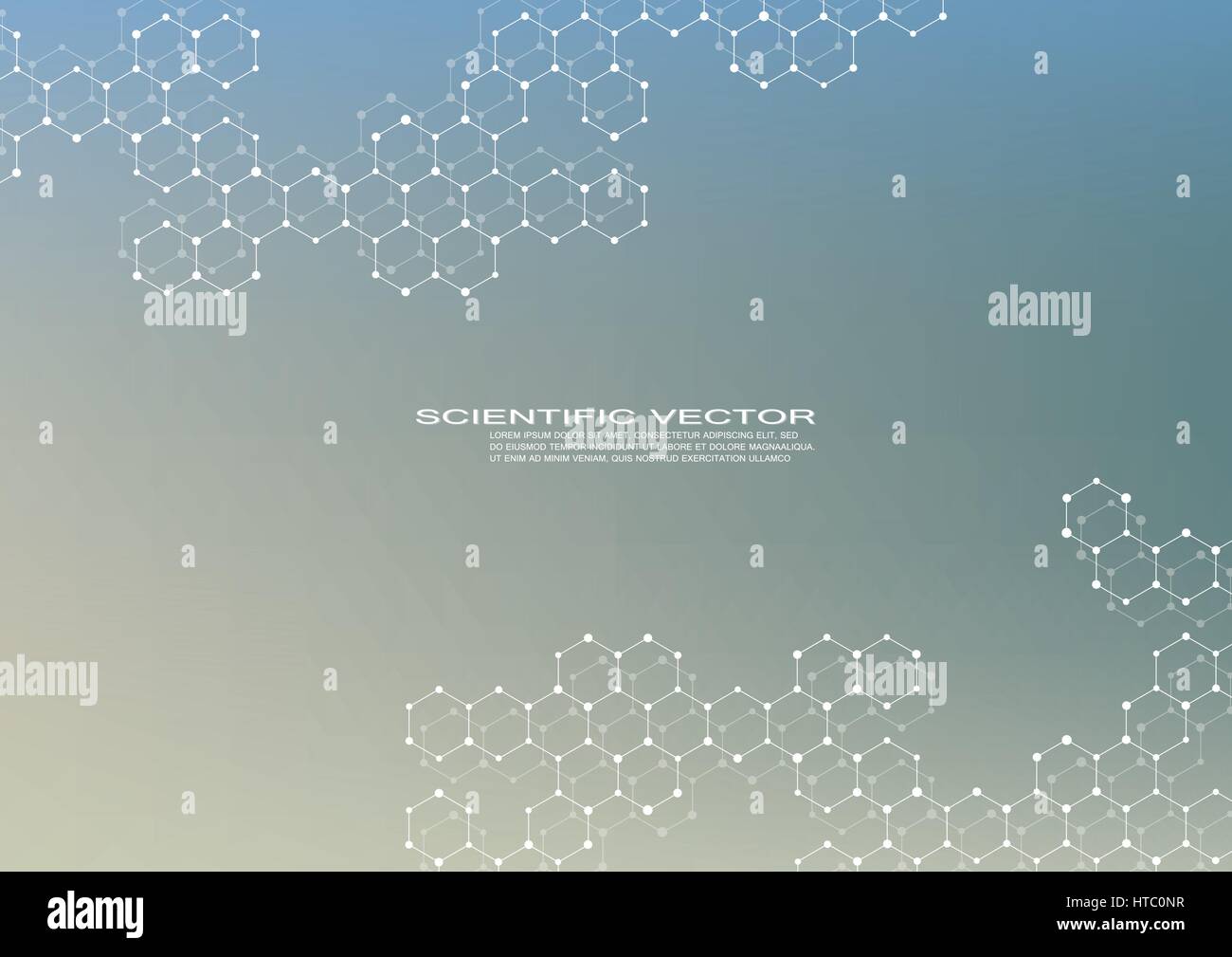 Hexagonal molecule. Molecular structure. Genetic and chemical compounds ...