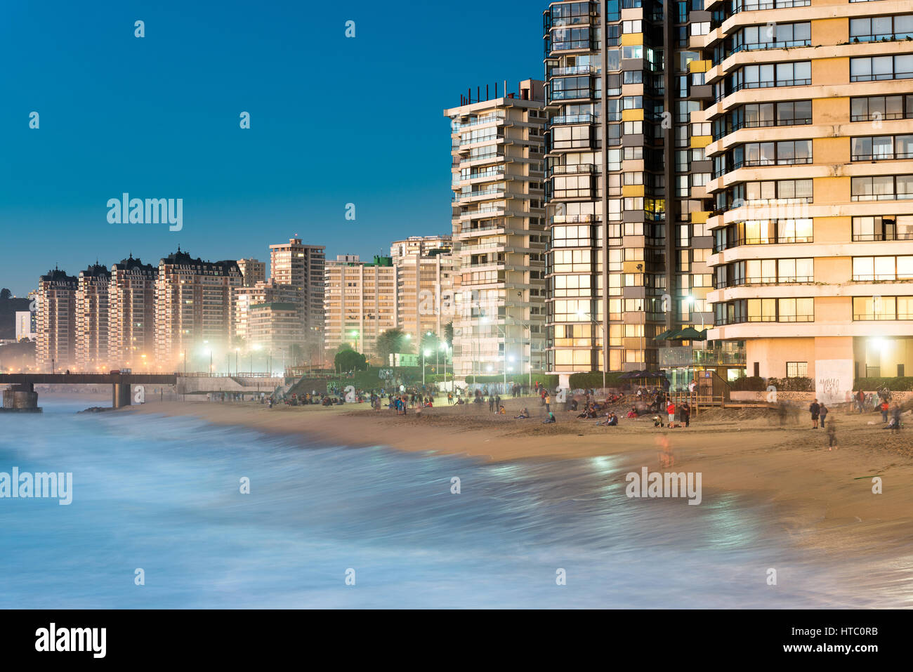 Viña del Mar, V Region de Valparaiso, Chile - Acapulco beach, the main ...