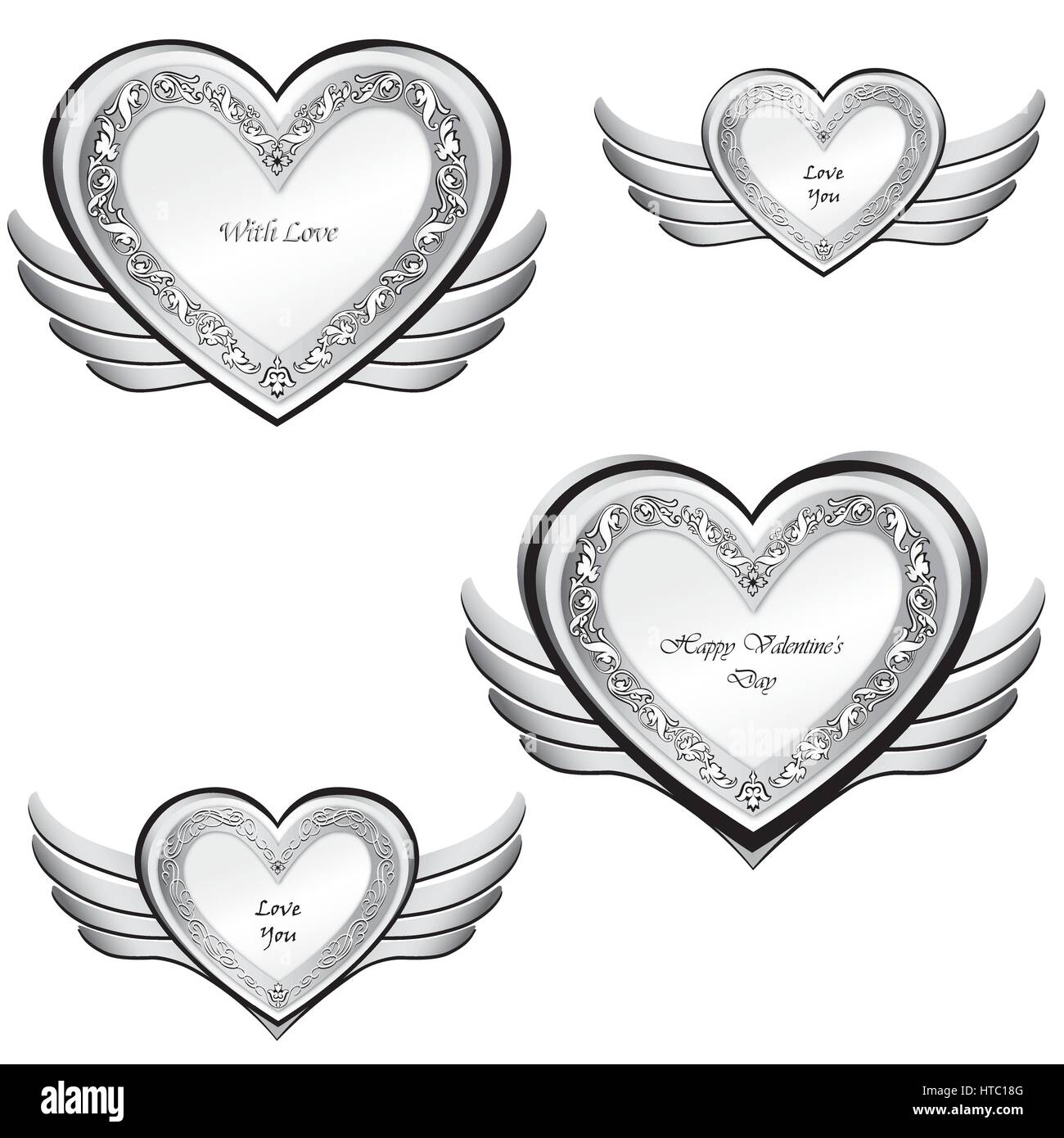 Silver heart Stock Vector Images - Alamy