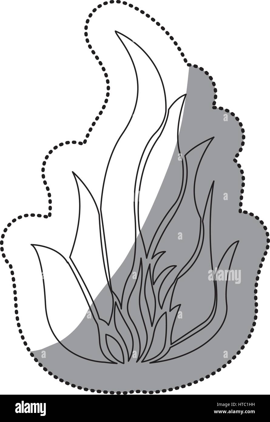 sticker contour fire flame icon flat Stock Vector Image & Art - Alamy
