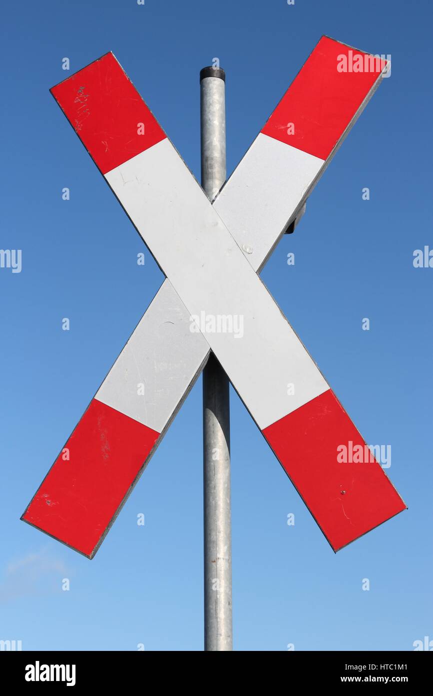 German road sign: give priority to rail transport Stock Photo - Alamy