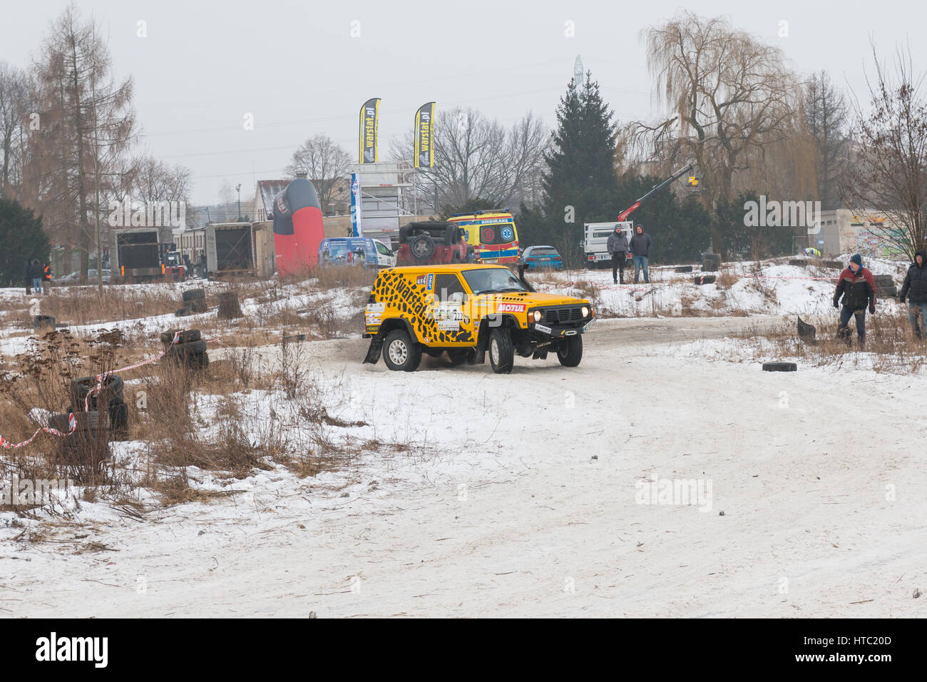 Organized repeatedly wreck racing in Warsaw, Poland. Competitors use ...