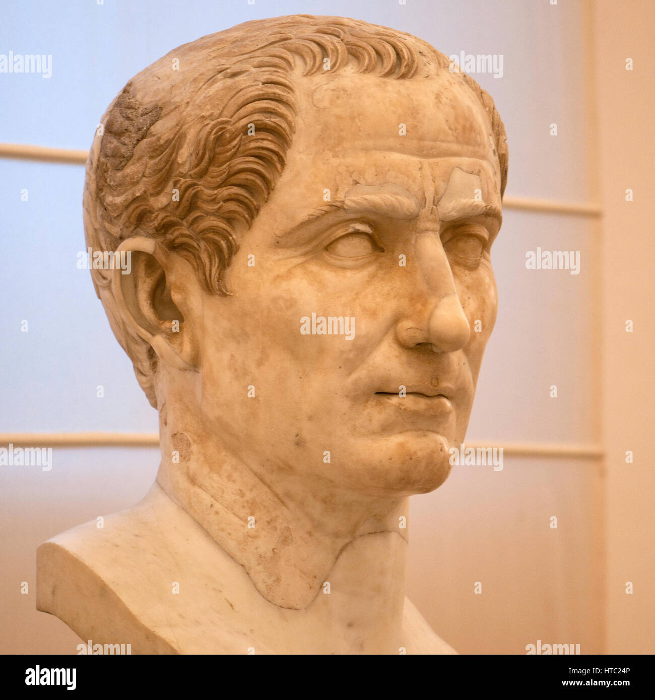 Head of Julius Caesar at Archeological Museum of Naples Stock Photo - Alamy
