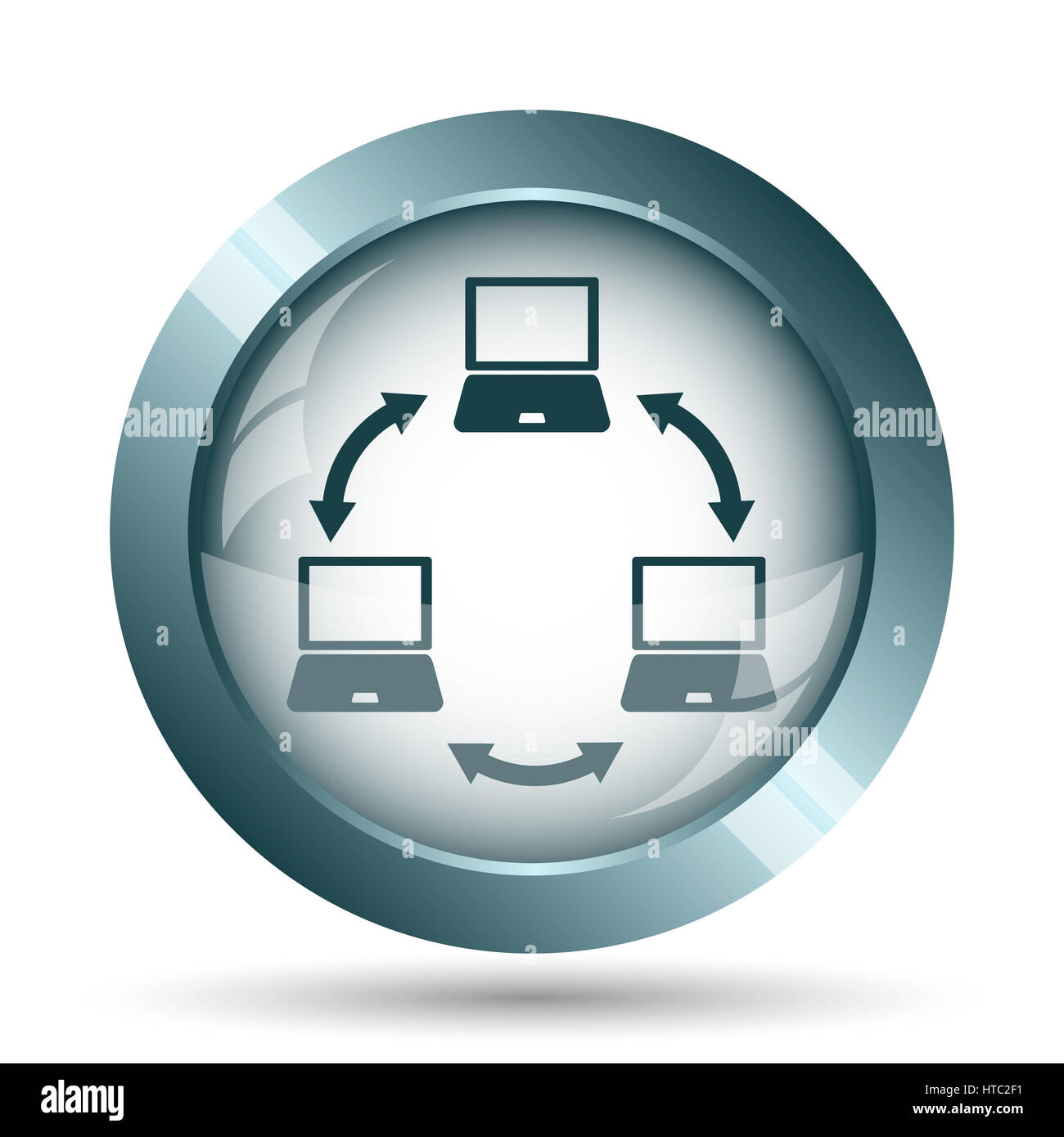 Computer network icon. Internet button on white background Stock Photo ...