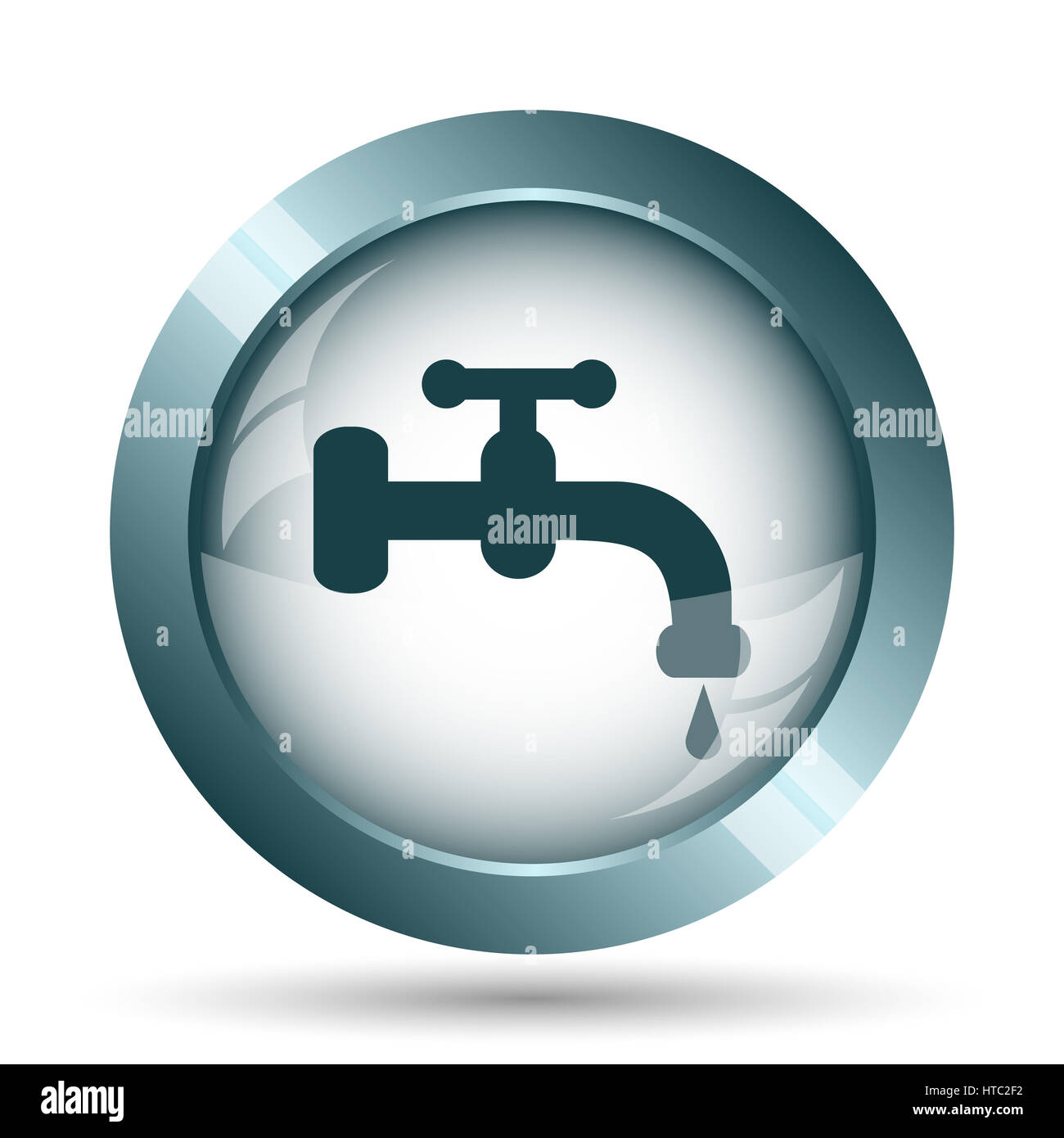 Water tap icon. Internet button on white background Stock Photo - Alamy