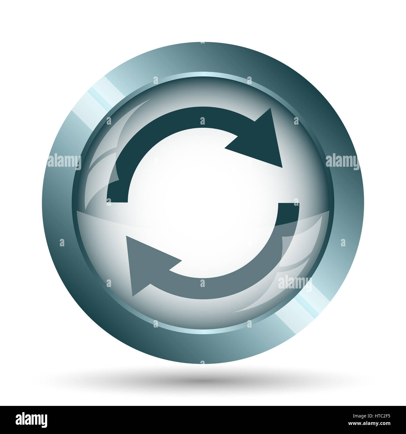 Reload two arrows icon. Internet button on white background Stock Photo ...
