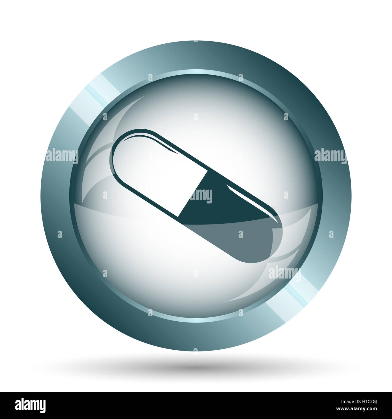 Pill icon. Internet button on white background Stock Photo - Alamy