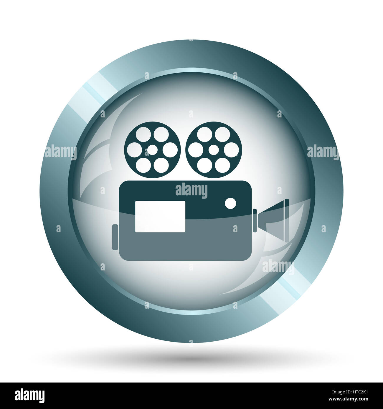 Video camera icon. Internet button on white background Stock Photo - Alamy