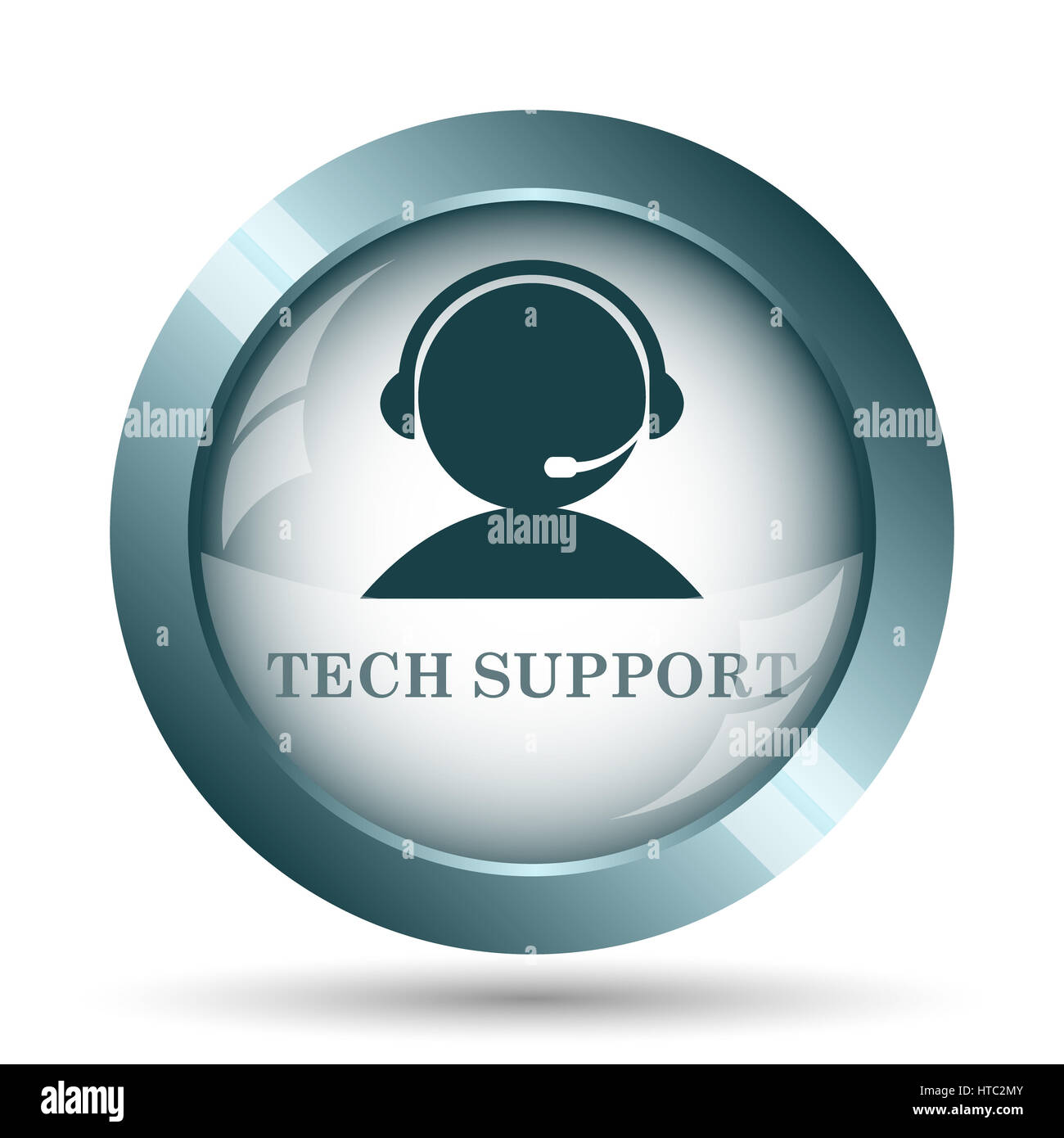 Tech support icon. Internet button on white background Stock Photo - Alamy