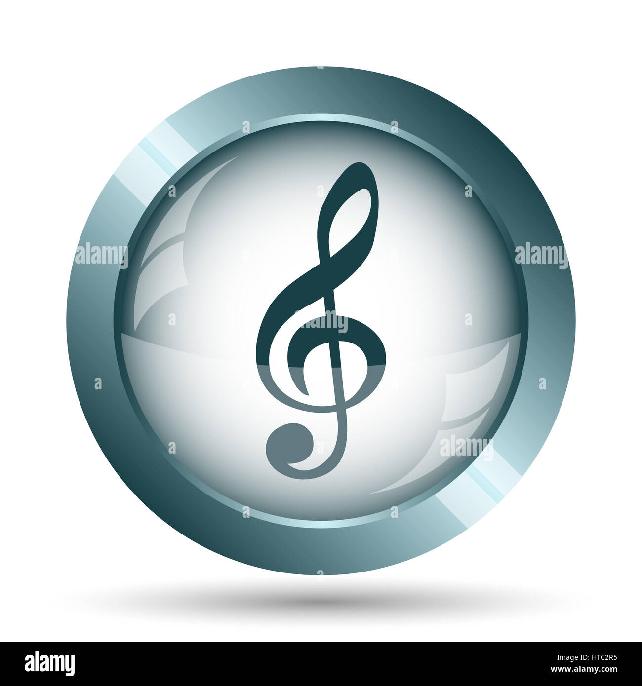 Musical note icon. Internet button on white background Stock Photo - Alamy