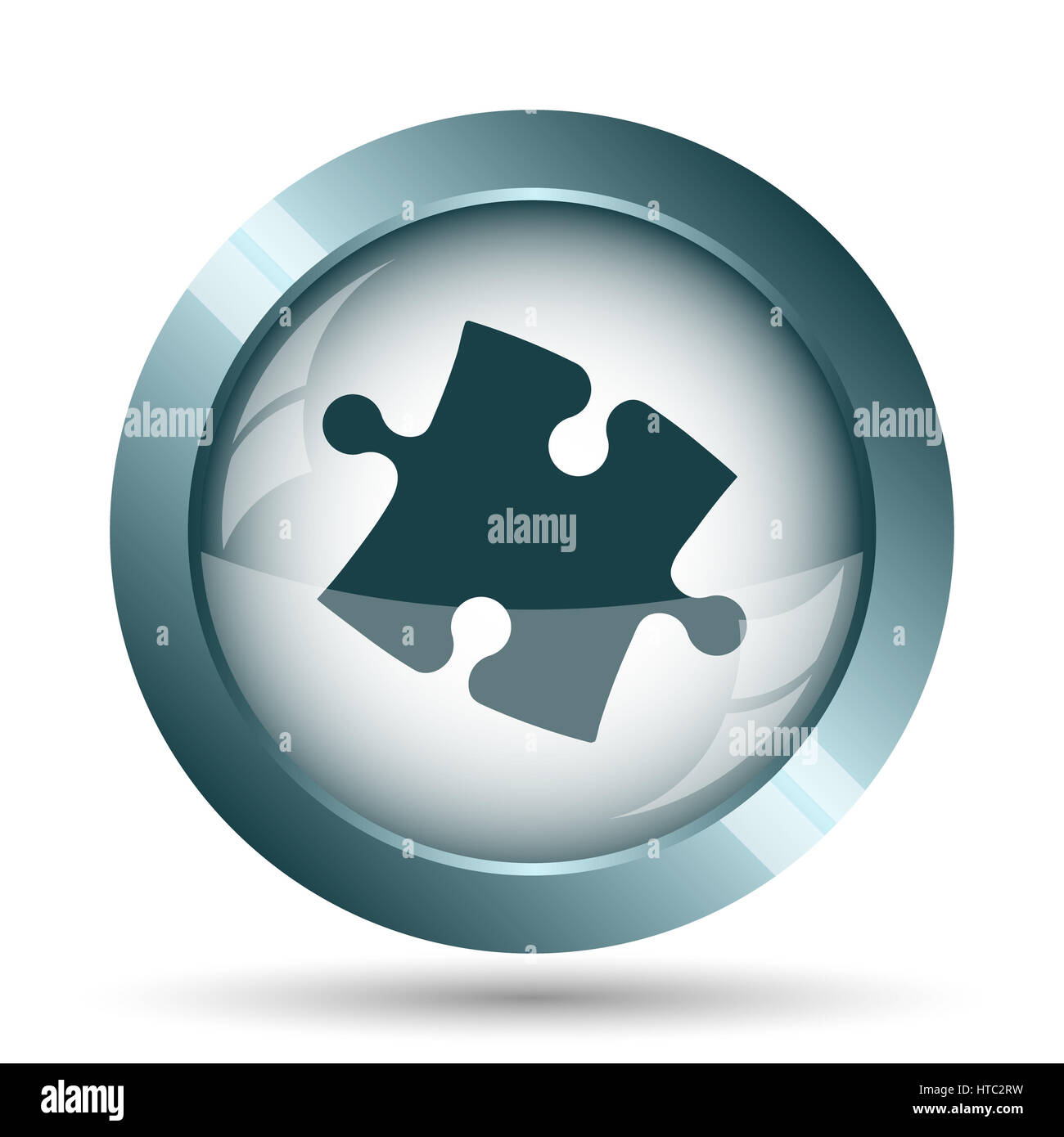 Puzzle piece icon. Internet button on white background Stock Photo - Alamy
