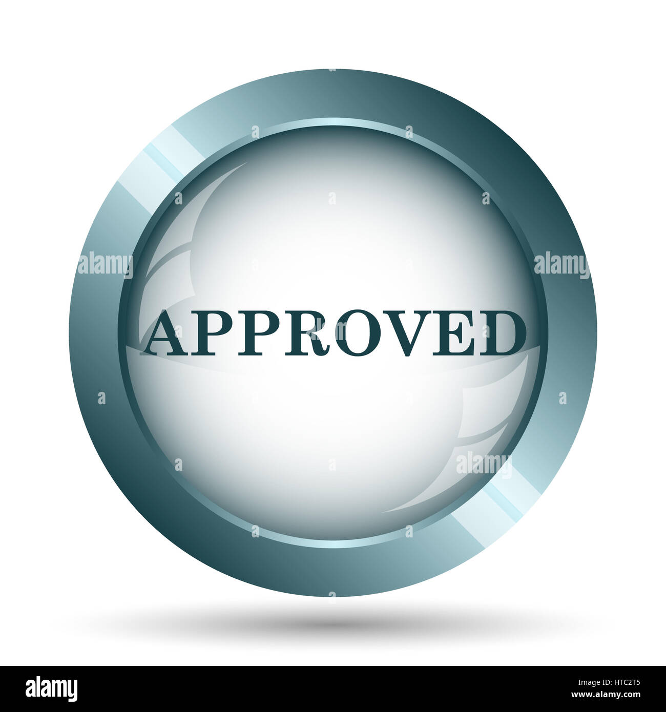 Approved icon. Internet button on white background Stock Photo - Alamy