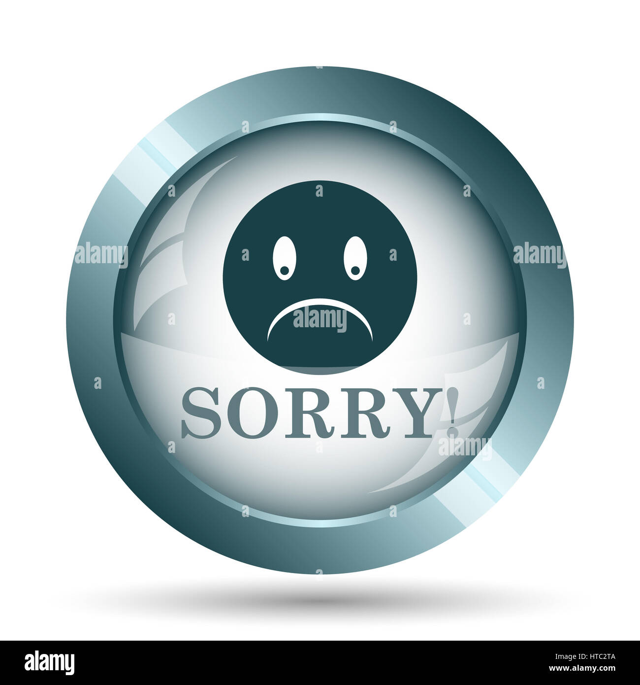 Sorry icon. Internet button on white background Stock Photo - Alamy