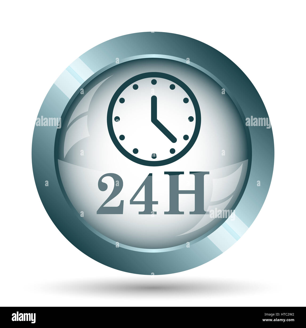 24H clock icon. Internet button on white background Stock Photo - Alamy