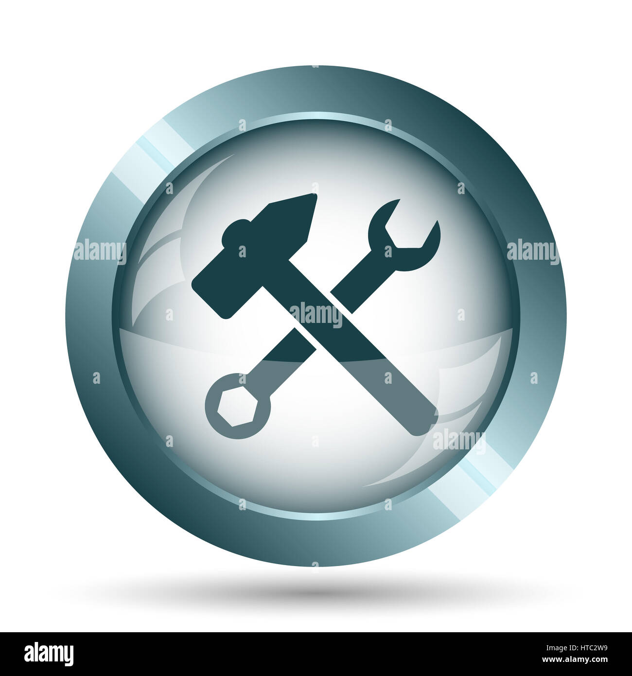 Tools icon. Internet button on white background Stock Photo - Alamy