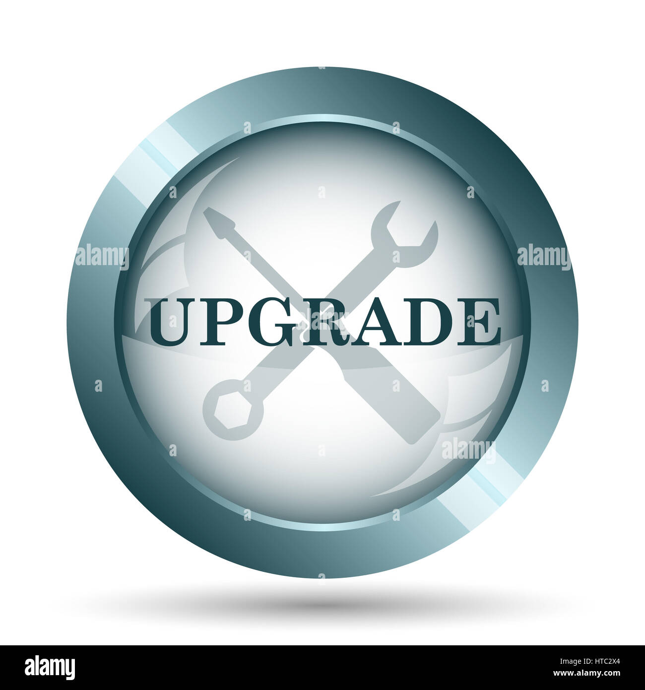 Upgrade icon. Internet button on white background Stock Photo - Alamy
