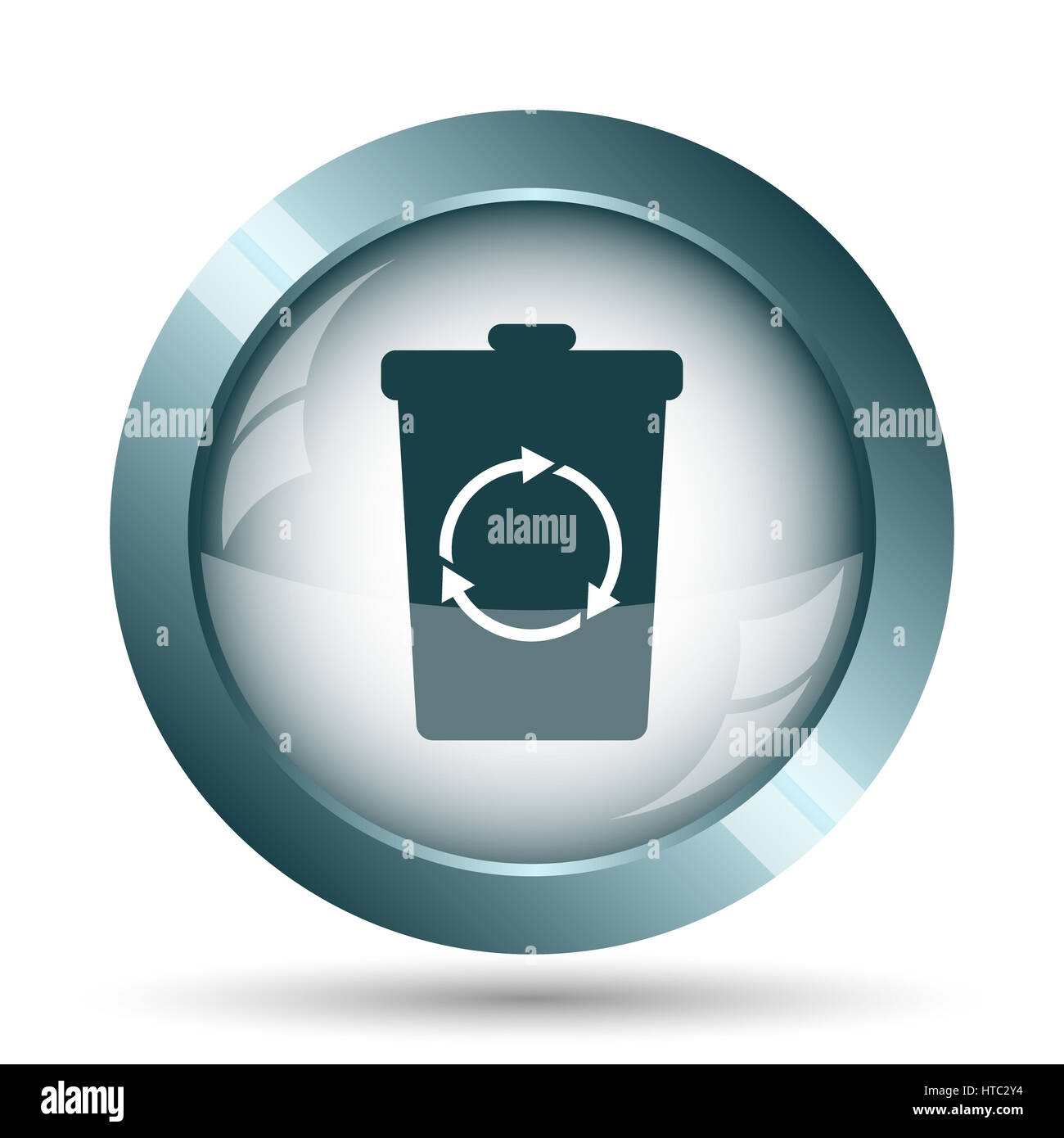 Recycle bin icon. Internet button on white background Stock Photo - Alamy