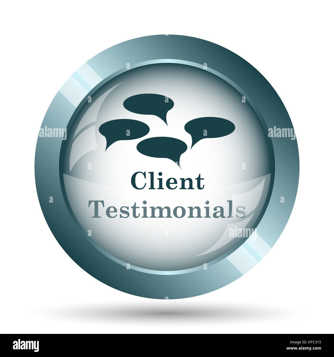 Client testimonials icon. Internet button on white background Stock ...