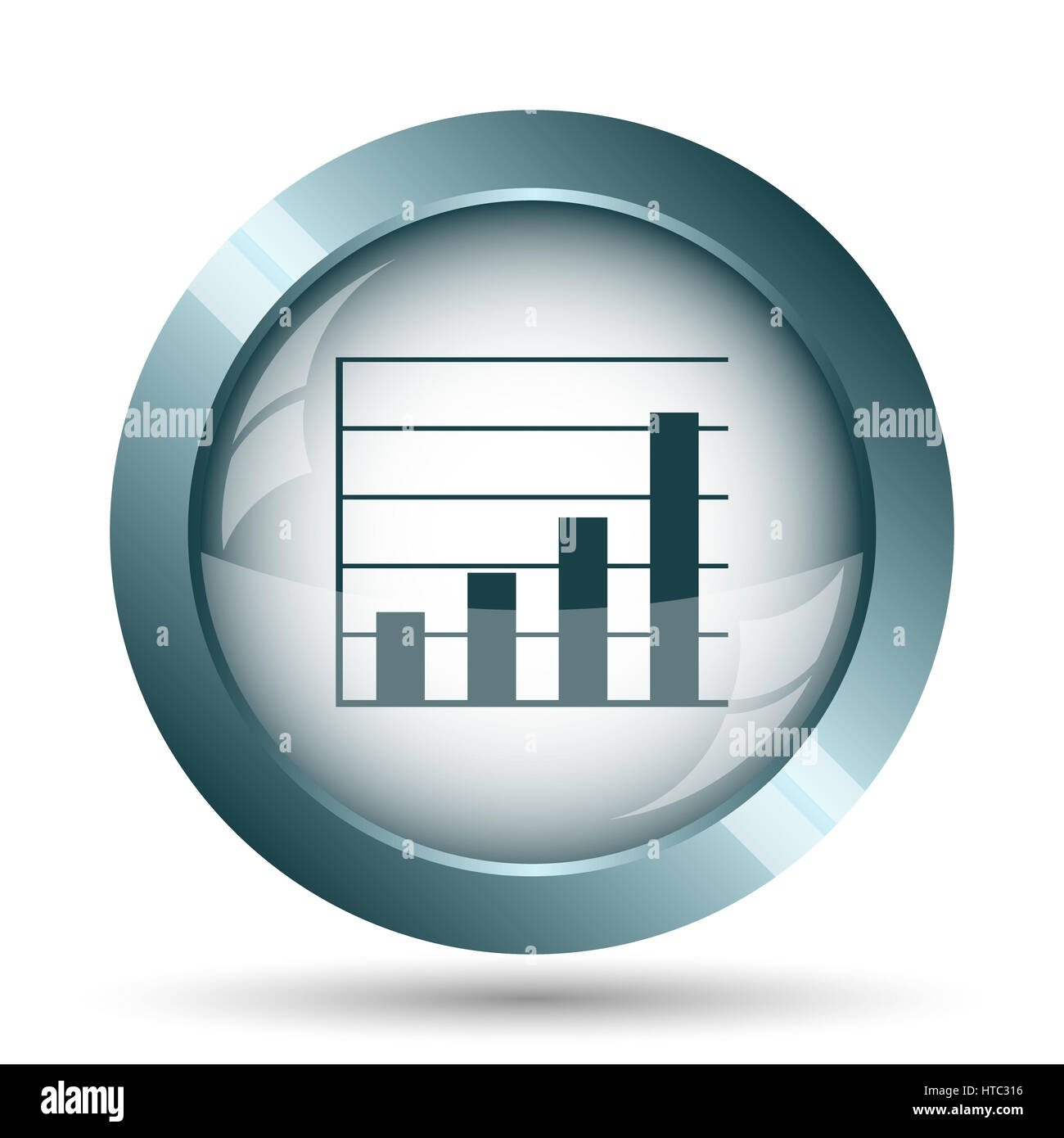 Chart bars icon. Internet button on white background Stock Photo - Alamy
