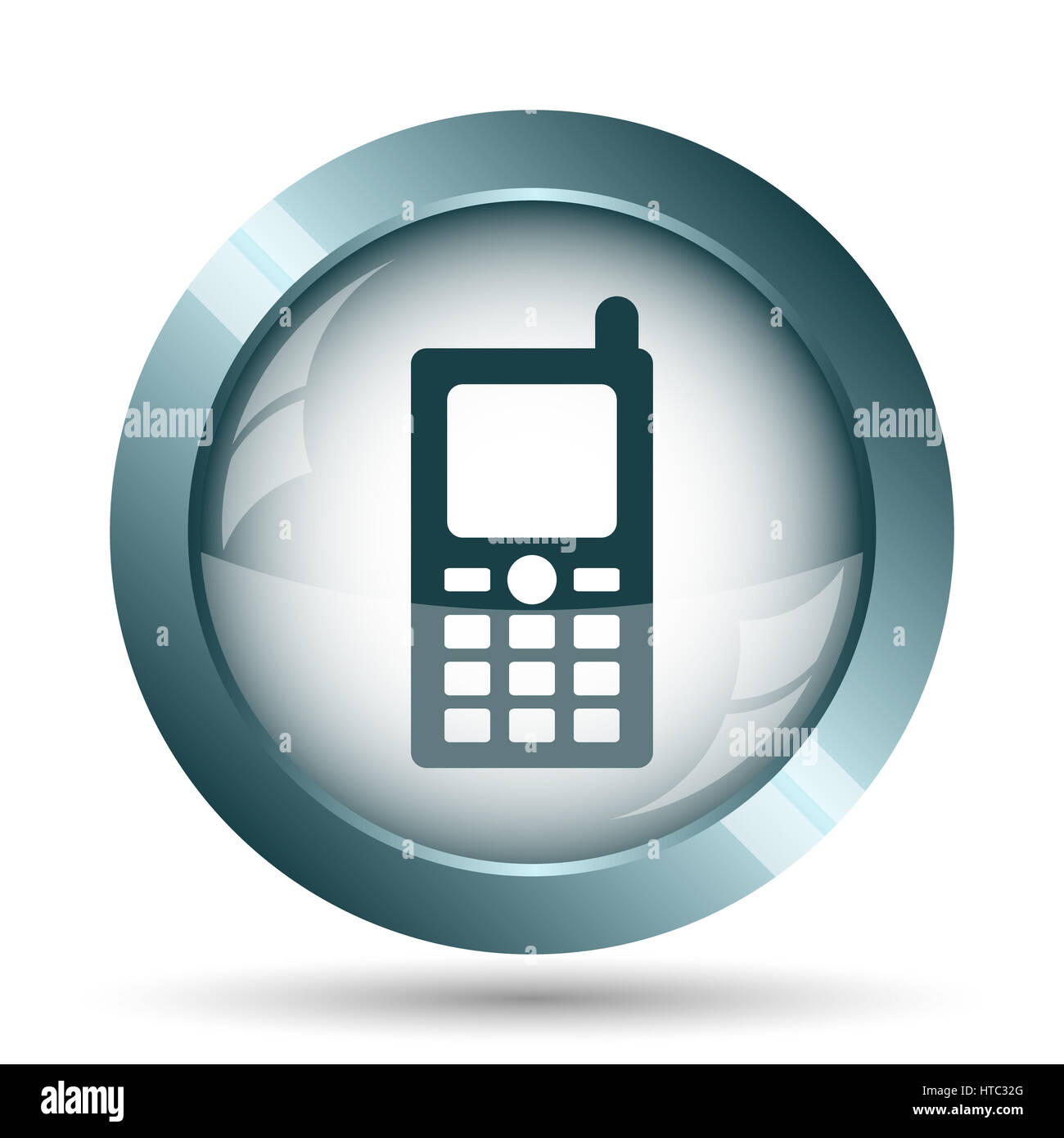 Mobile phone icon. Internet button on white background Stock Photo - Alamy