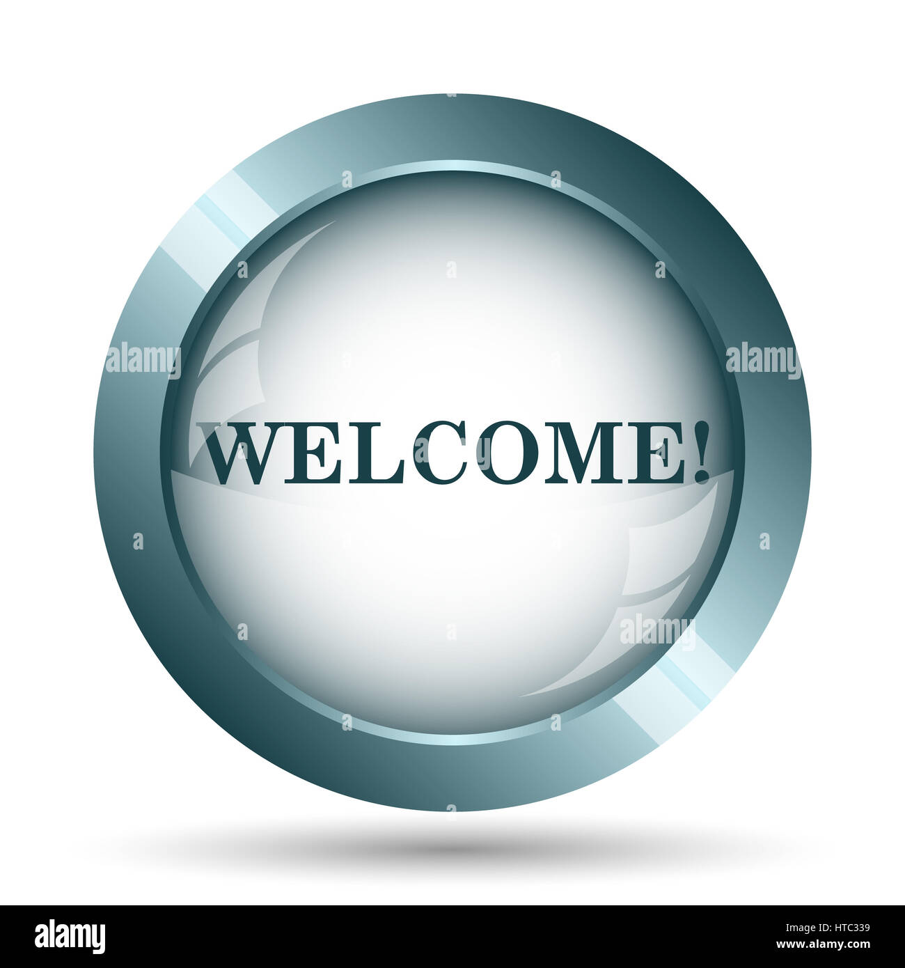 Welcome icon. Internet button on white background Stock Photo - Alamy