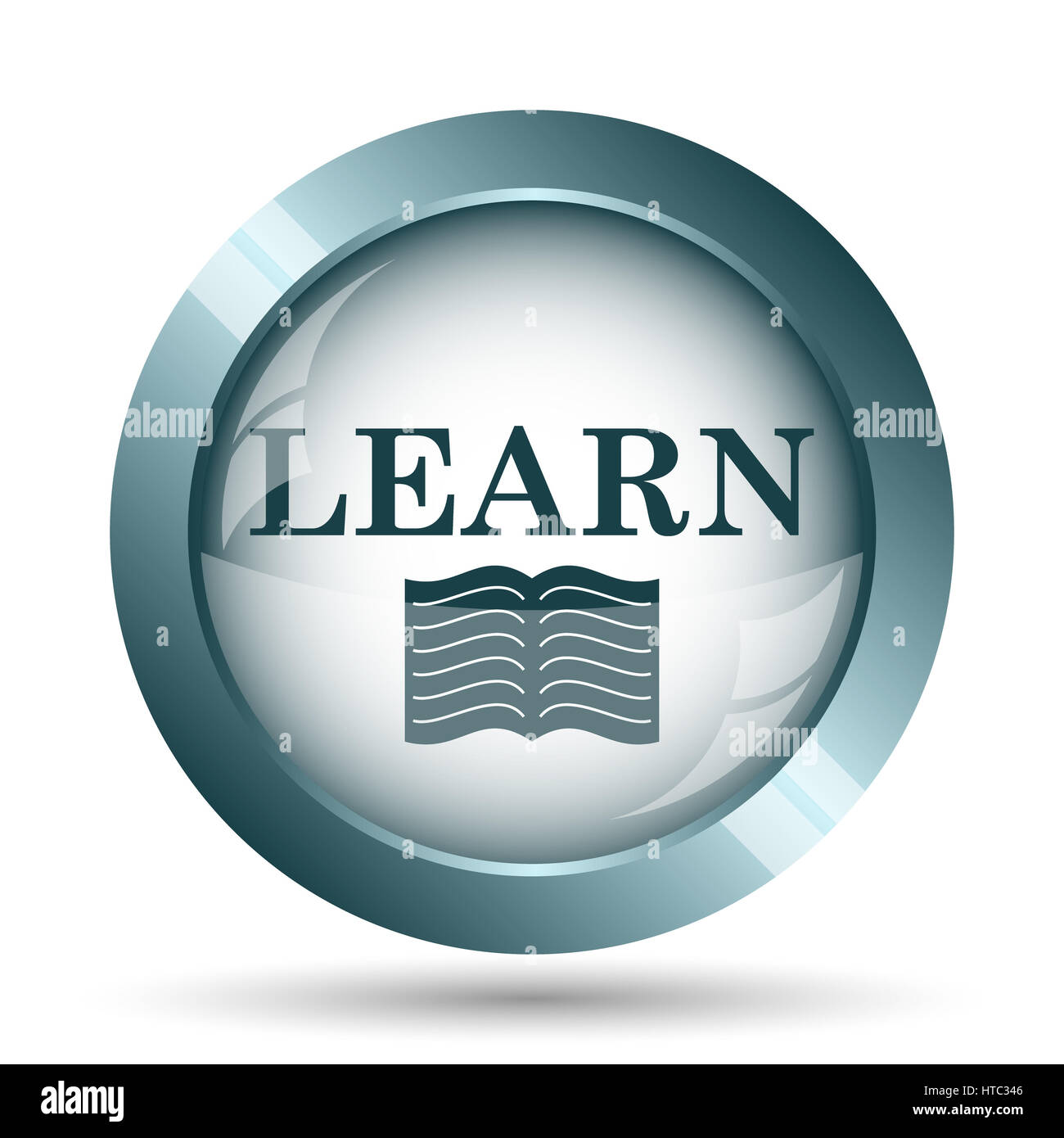 Learn icon. Internet button on white background Stock Photo - Alamy