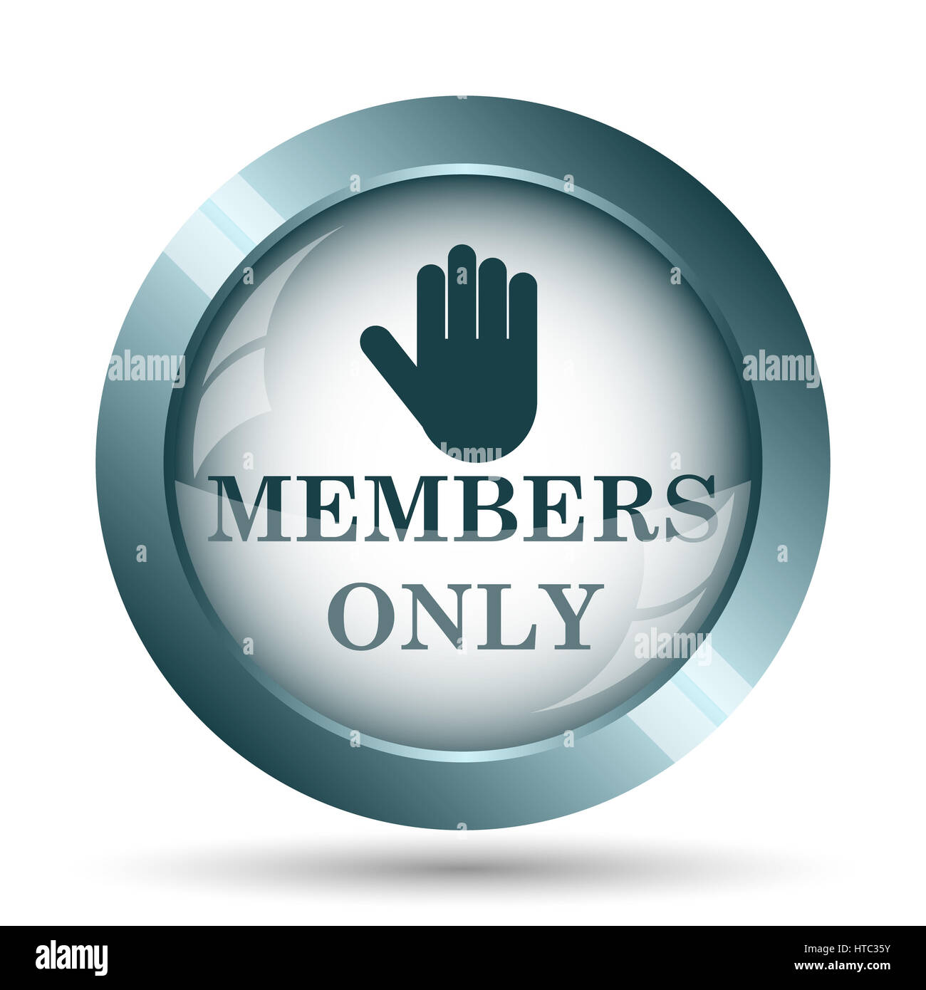 Members only icon. Internet button on white background Stock Photo - Alamy