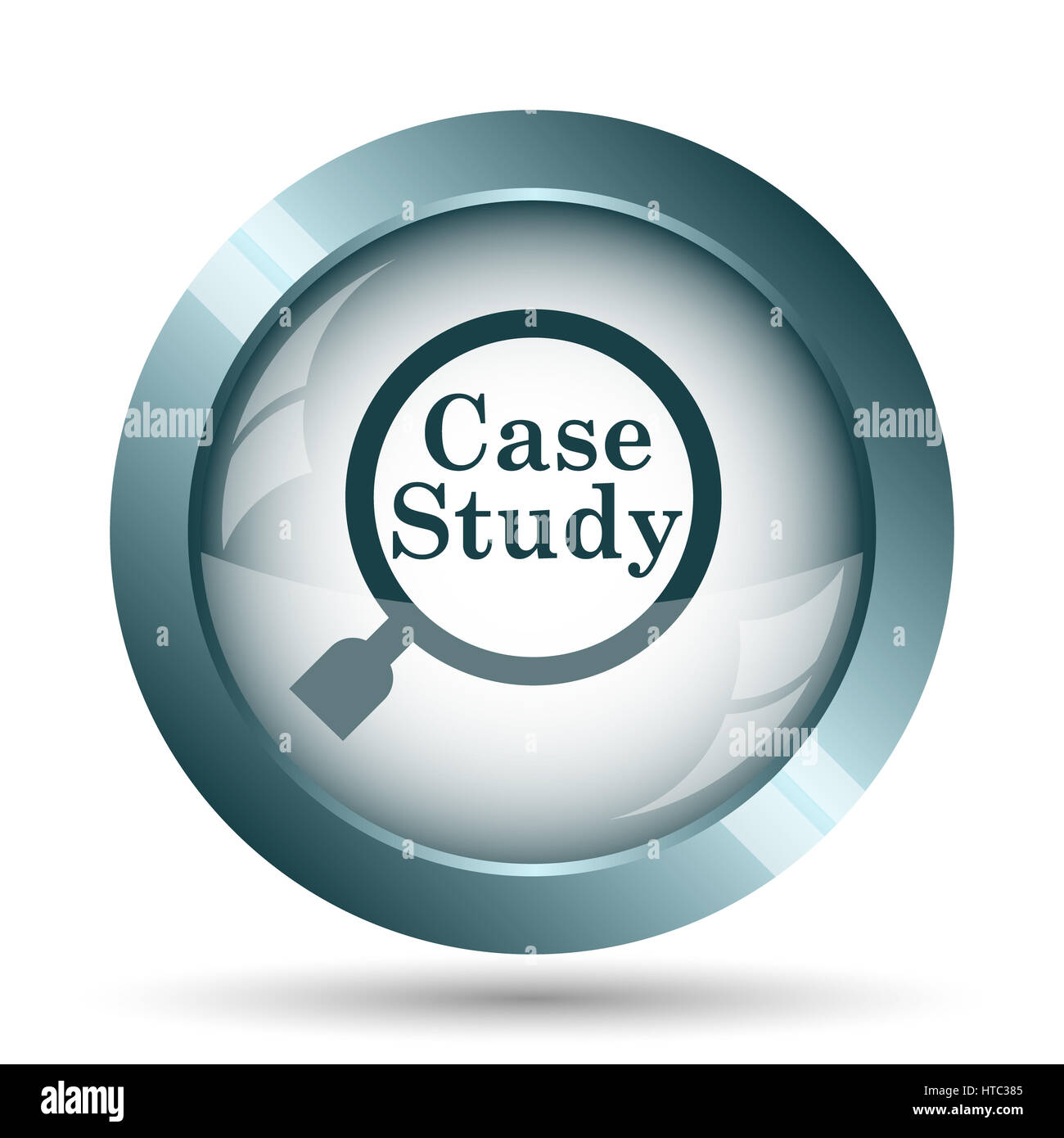 Case study icon. Internet button on white background Stock Photo - Alamy