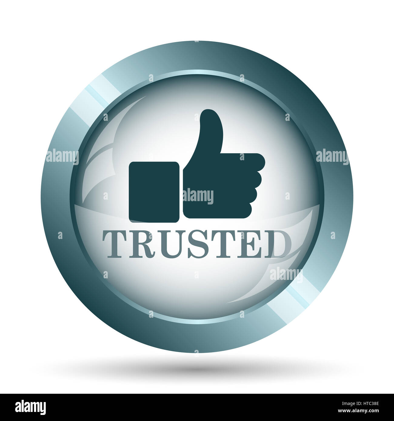 Trusted icon. Internet button on white background Stock Photo - Alamy
