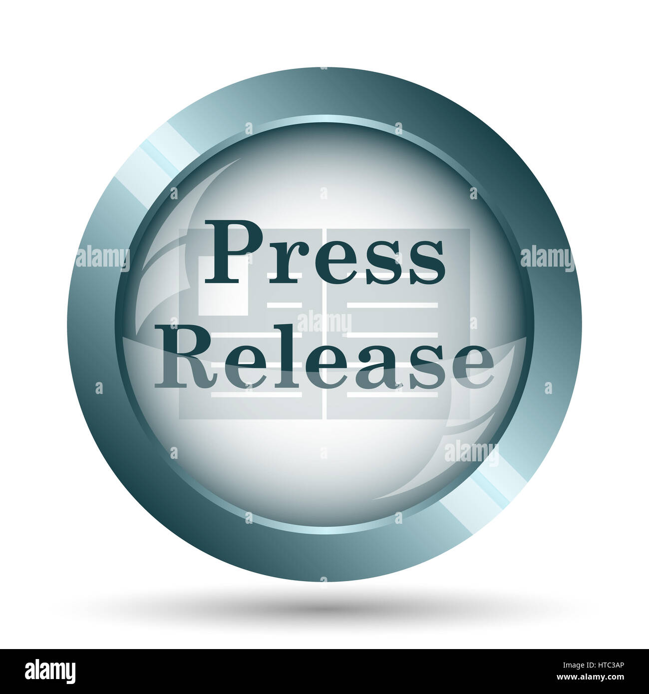 Press release icon. Internet button on white background Stock Photo - Alamy