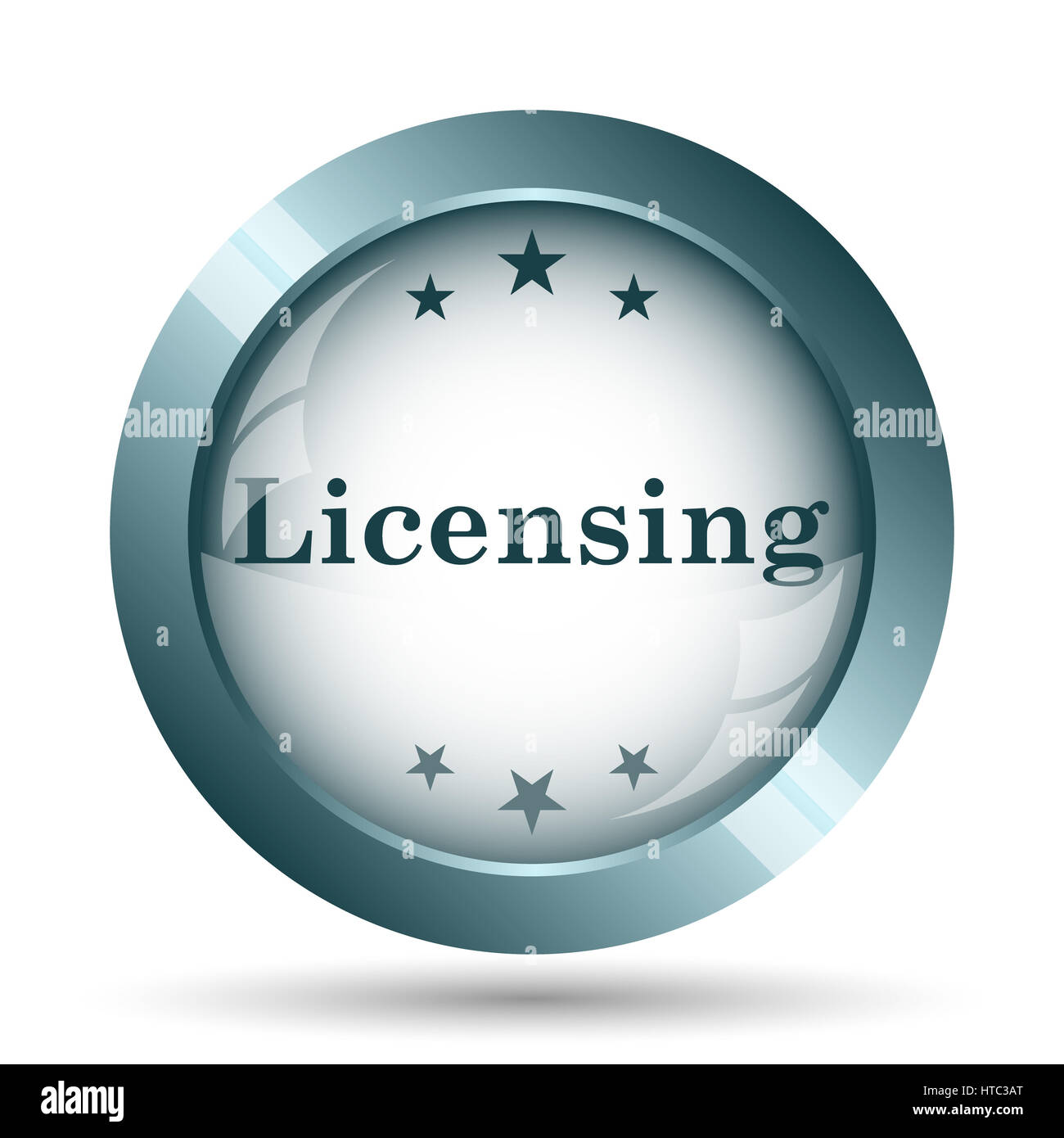 Licensing icon. Internet button on white background Stock Photo - Alamy