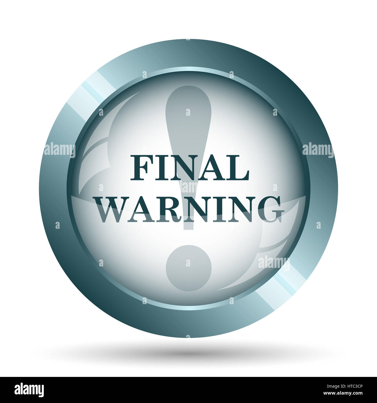 Final warning icon. Internet button on white background Stock Photo - Alamy