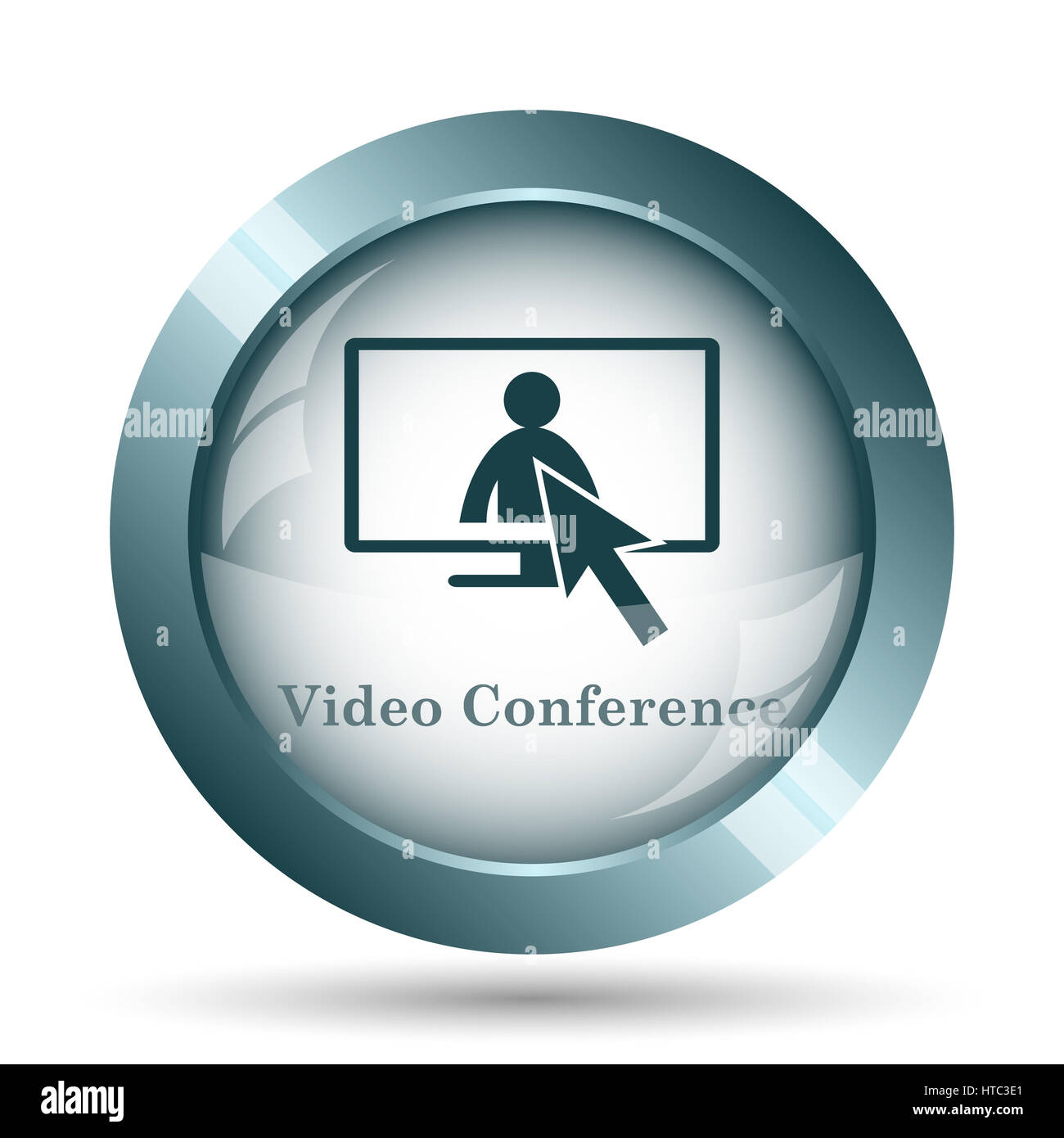 Video conference, online meeting icon. Internet button on white ...